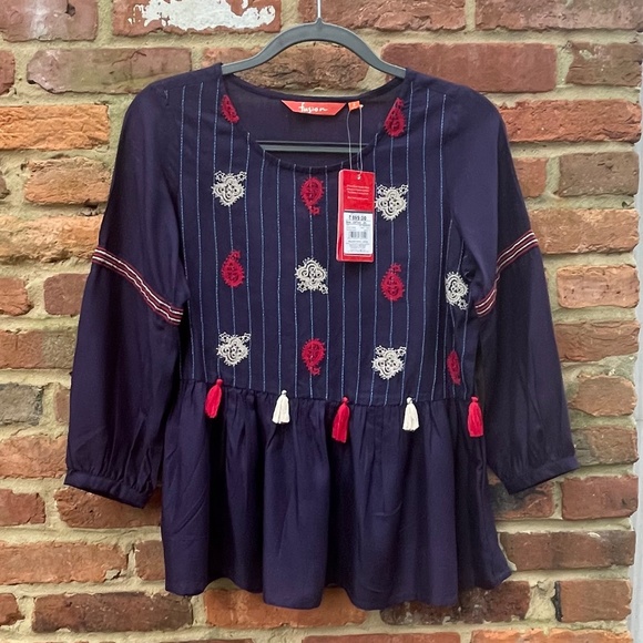 Fusion | Tops | Fusion Navy Blue Tunic Small | Poshmark